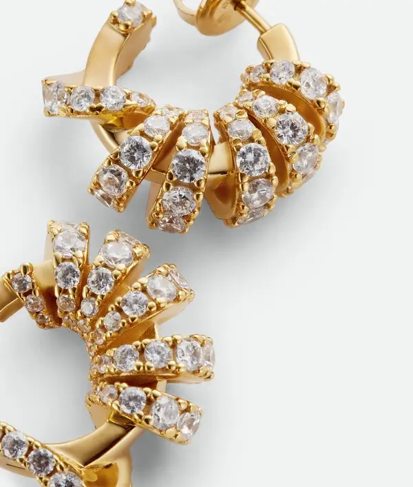 Bottega Veneta Twist Hoop Earrings With Cubic Zirconia