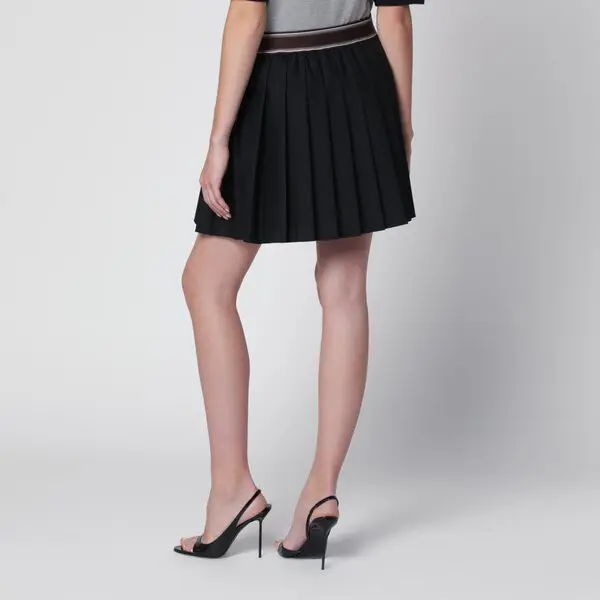 Versace Wool And Mohair Pleated Mini Skirt