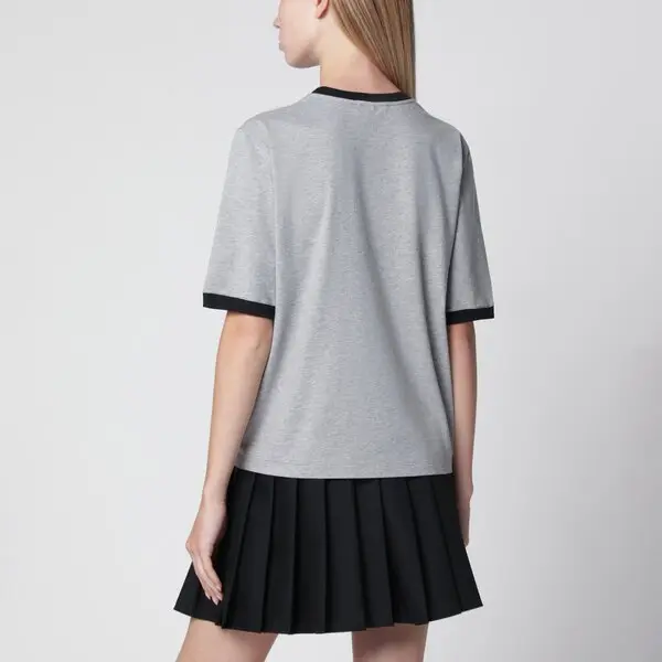Versace Cotton Jersey T-shirt With Printed Logo - Grey