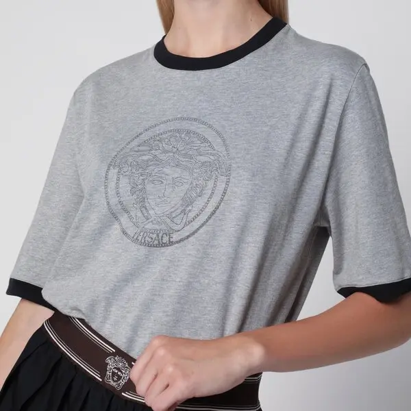 Versace Cotton Jersey T-shirt With Printed Medusa Graphic