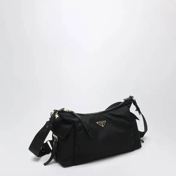 Prada Explore Large Bag In Re-nylon And Leather - Black