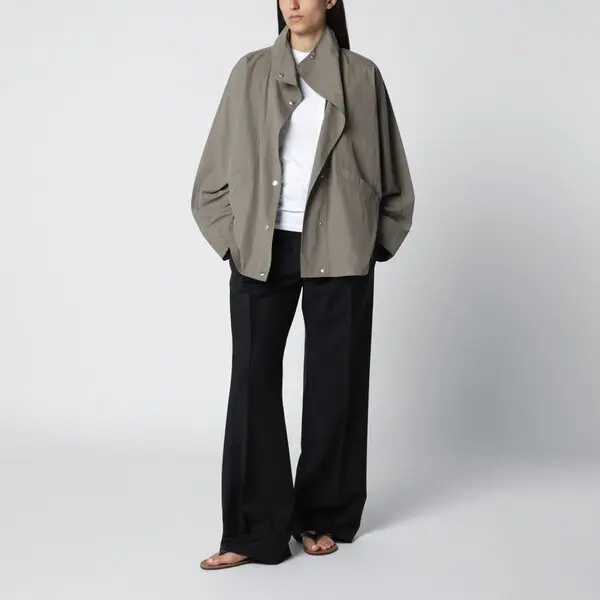TOTEME Windbreaker Jacket In Clove Cotton Blend - Grey