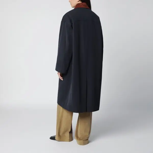 RÓHE Navy Cotton And Wool-blend Coat