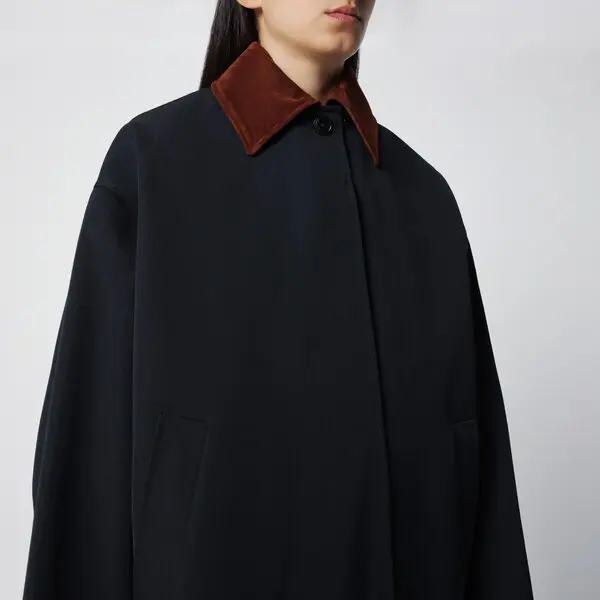 RÓHE Navy Cotton And Wool-blend Coat