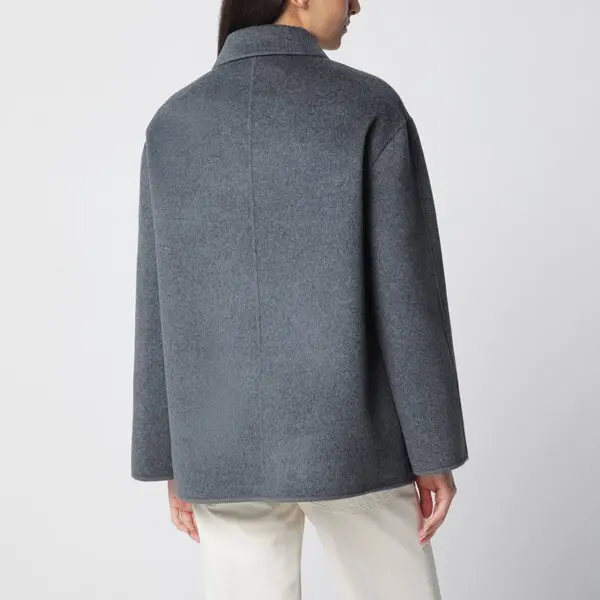 RÓHE Dark Mélange Double-faced Wool Jacket With Pankou Closure