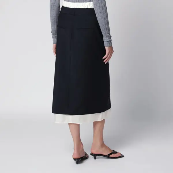 RÓHE Navy Skirt With Boxer Detail - Blue