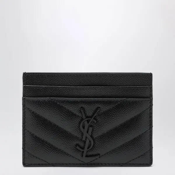Saint Laurent Cassandre Matelassé Card Holder - Black