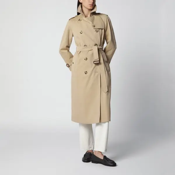 Burberry Long Cotton Gabardine Waterloo Trench Coat