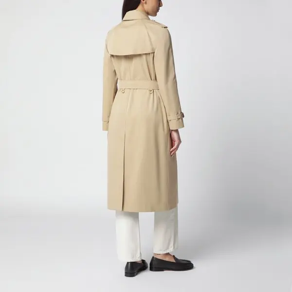 Burberry Long Cotton Gabardine Waterloo Trench Coat