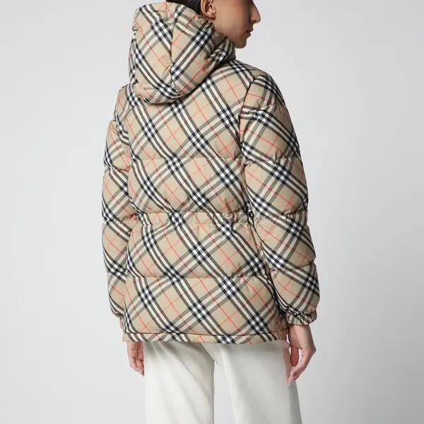 Burberry Hooded Check Nylon Puffer Jacket