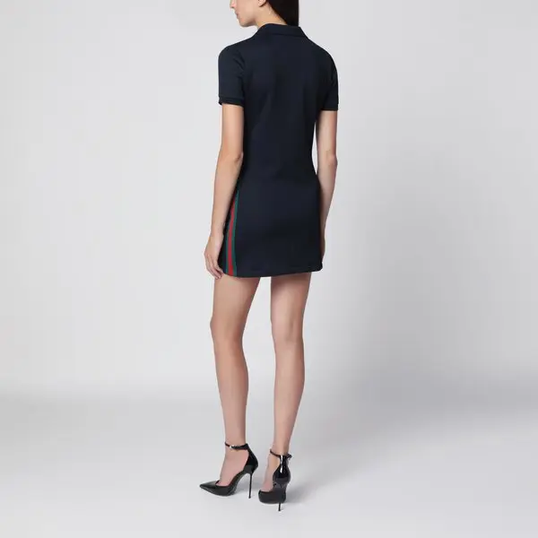 Gucci Ribbed Cotton Jersey Dress With Web Detail