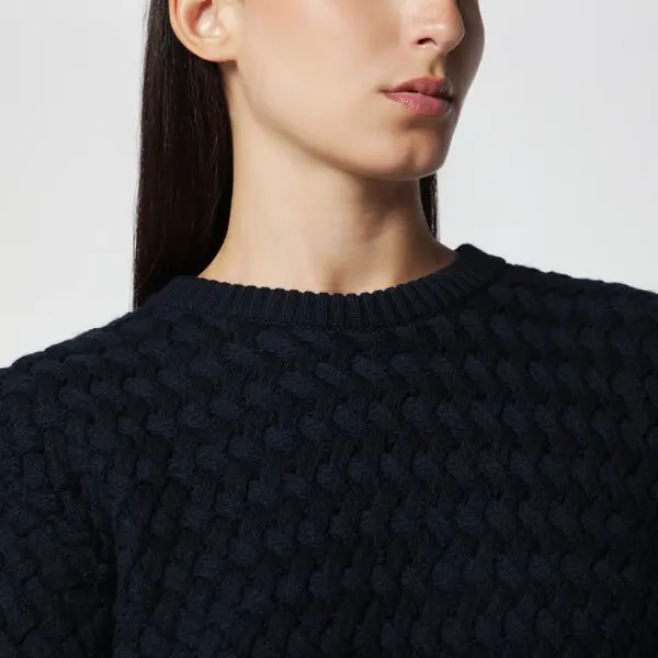 Bottega Veneta Midnight Intrecciato Wool Sweater