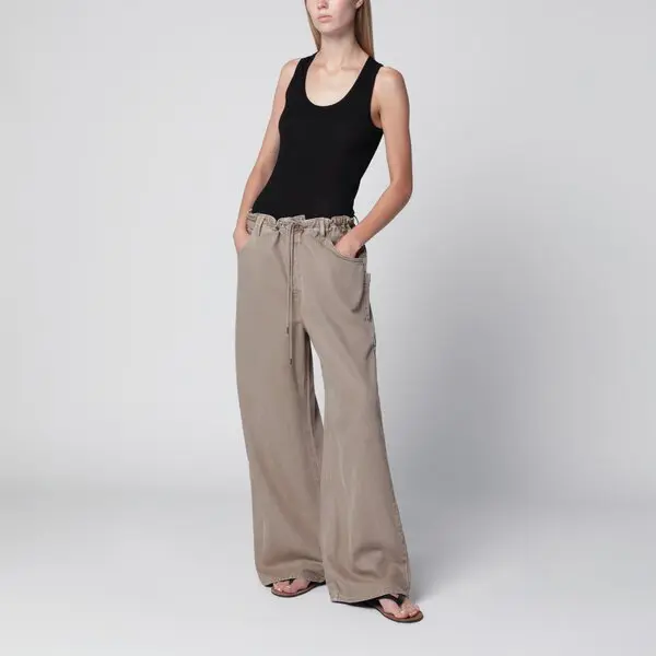 AGOLDE Shaw Flyweight Drawstring Wide-leg Jeans In Brown - Beige