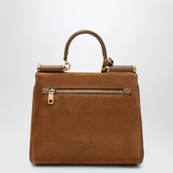 Dolce & Gabbana Small My Sicily Bag In Camel Split Leather - Brown