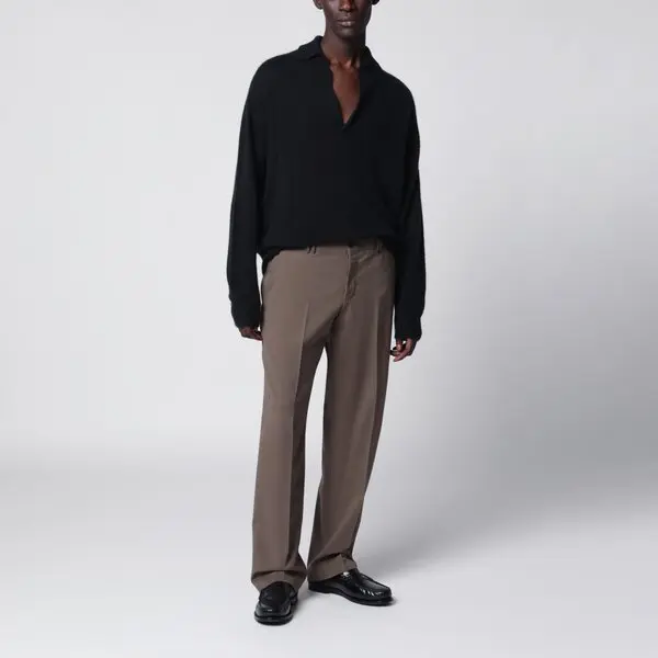 PT TORINO Taupe Wool-blend Trousers