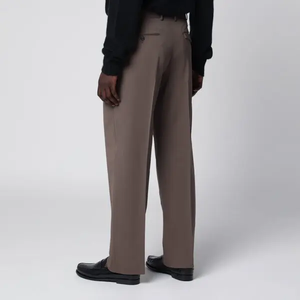 PT TORINO Taupe Wool-blend Trousers