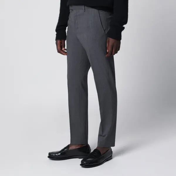 PT TORINO Anthracite Wool Blend Trousers - Grey