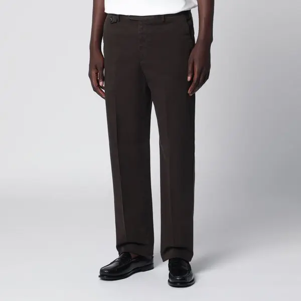 PT TORINO Dark Cotton Trousers - Brown