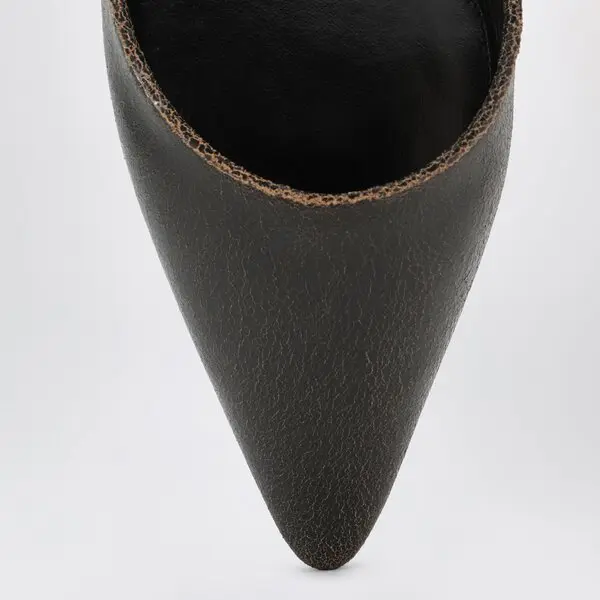 THE ROW Calf Suede D'orsay Pumps - Brown