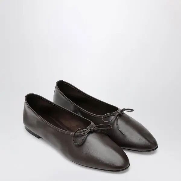 Dear Frances Espresso Leather Gala Ballet Flats