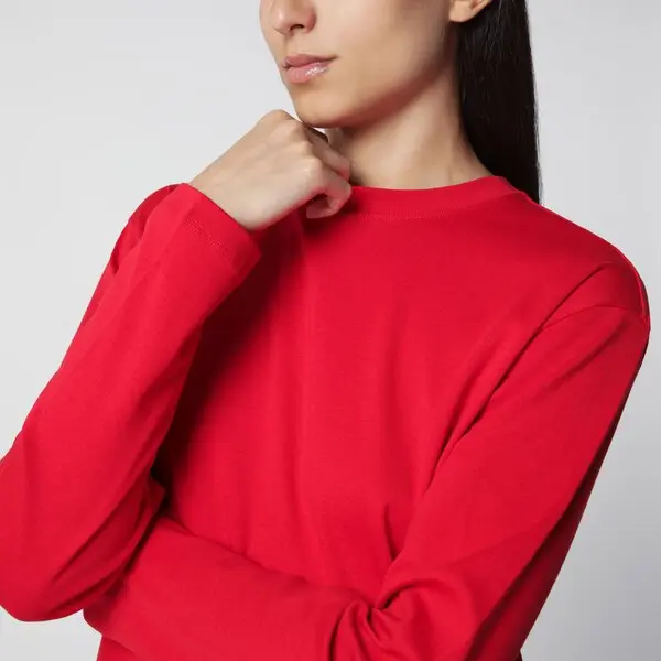 FLORE FLORE Maggie Organic Cotton Long-sleeve Top - Red
