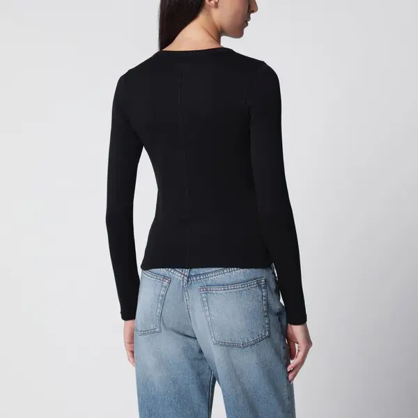 FLORE FLORE Max Organic Cotton Long-sleeve T-shirt - Black