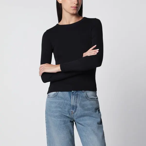 FLORE FLORE Max Organic Cotton Long Sleeve T-shirt - Black