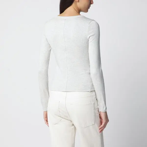 FLORE FLORE Mélange Max Organic Cotton Long-sleeve T-shirt - Grey
