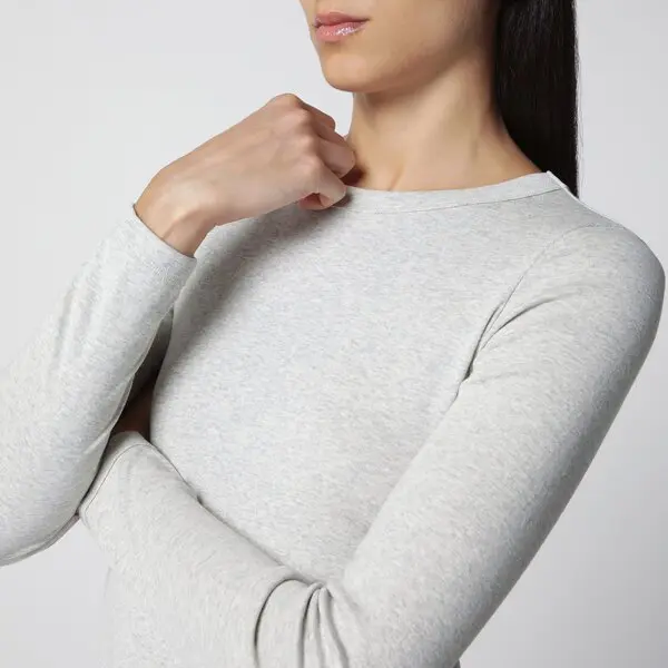 FLORE FLORE Mélange Max Organic Cotton Long-sleeve T-shirt - Grey