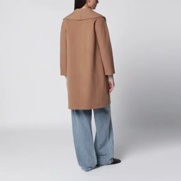 Max Mara Camel Double Wool Wrap Coat - Brown