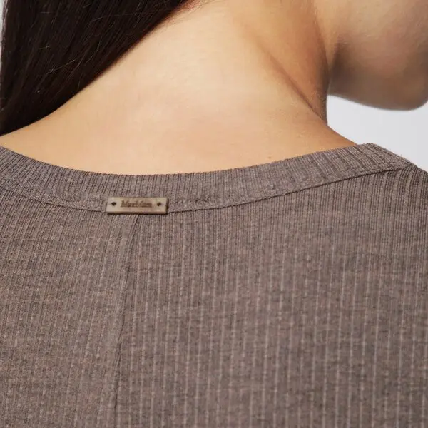 Max Mara Long-sleeve T-shirt In Dark Khaki Jersey - Brown