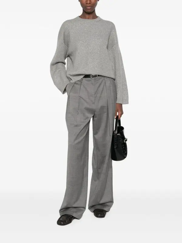 Brunello Cucinelli Cashmere Crewneck Sweater With Metallic Thread Detail