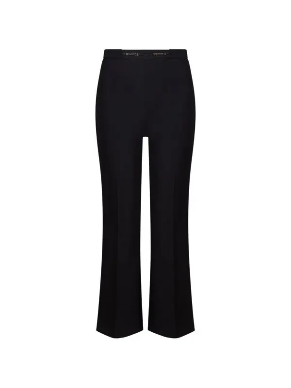 Elisabetta Franchi Horsebit-detail Flared Trousers - Black