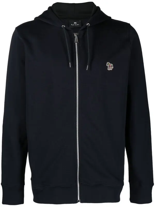 Paul Smith Zebra Logo Cotton Hoodie - Blue