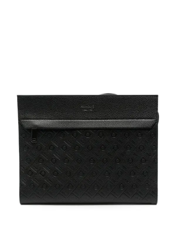 FERRAGAMO Monogram Leather Pouch - Black