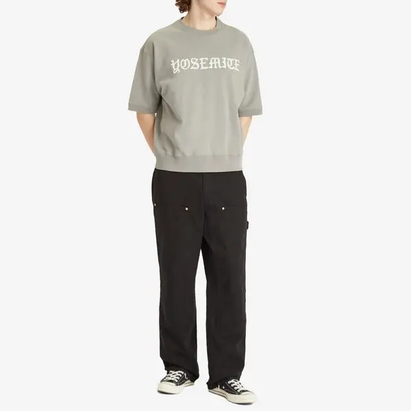 BEAMS Short Sleeve Sweatshirt With Appliqué Graphic