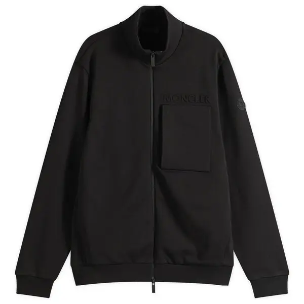 Moncler Fleece Zip Up Jacket - Black
