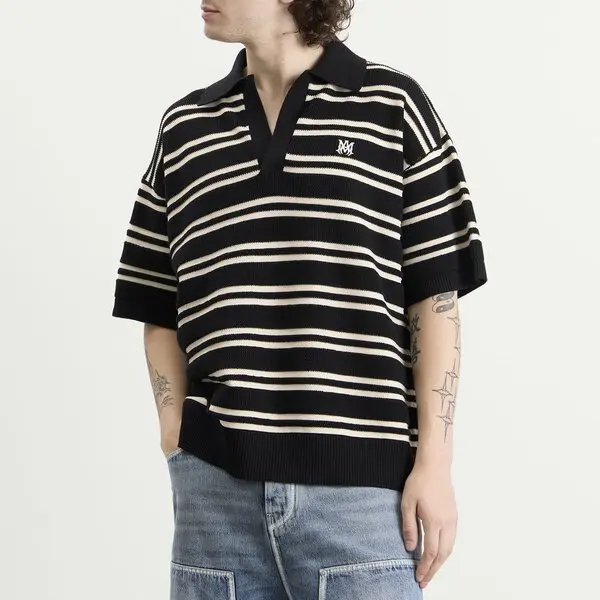 Amiri Ma Stripe Knit Polo