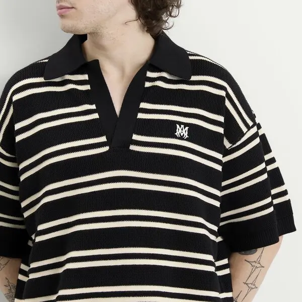 Amiri Ma Stripe Knit Polo