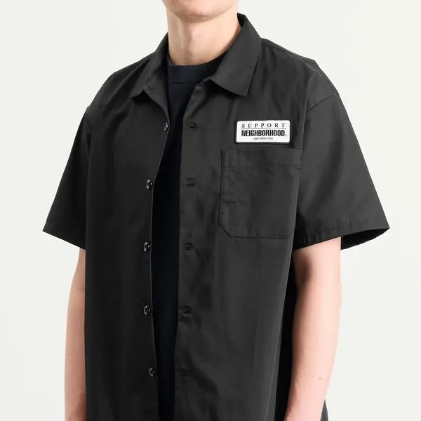 NEIGHBORHOOD Classic Short Sleeve Work Shirt 1 - Black