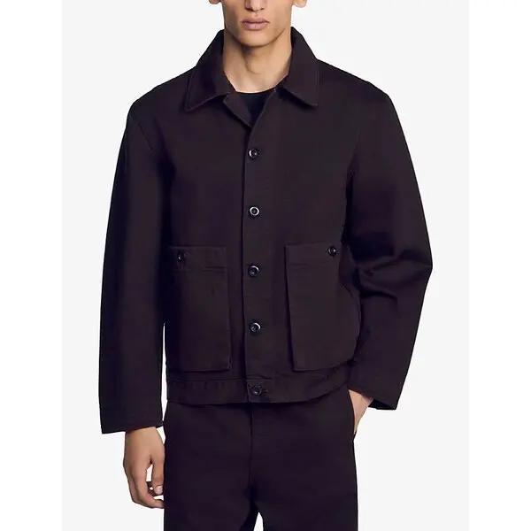 Sandro Flared-fit Denim Worker Jacket