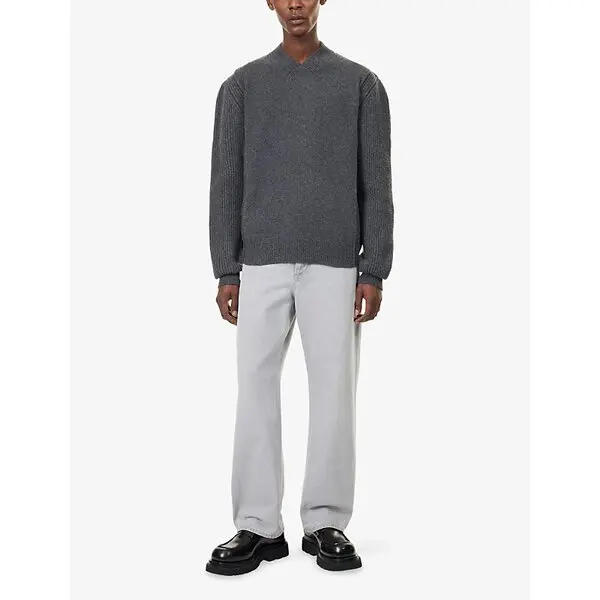 Marni V-neck Rib-knit Wool-blend Jumper