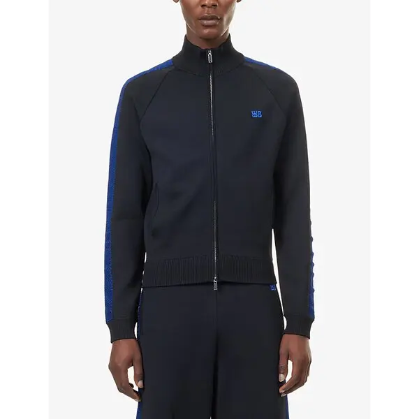WALES BONNER Crochet-stripe Zip-up Knitted Track Top