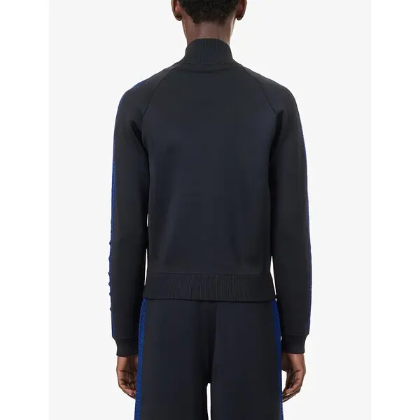 WALES BONNER Crochet-stripe Zip-up Knitted Track Top