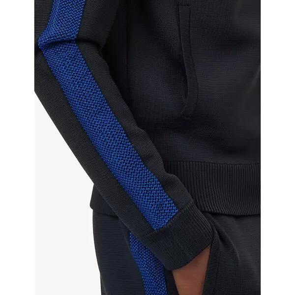 WALES BONNER Crochet-stripe Zip-up Knitted Track Top