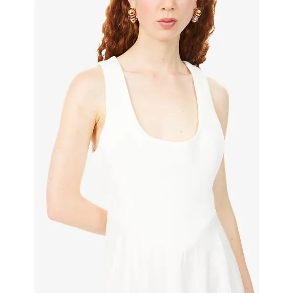 Oddmuse Scoop Neck Cinched Waist Woven Midi Dress