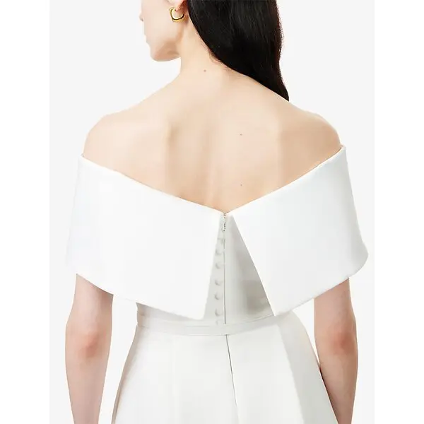 NADINE MERABI Harper Off-shoulder Woven Mini Dress