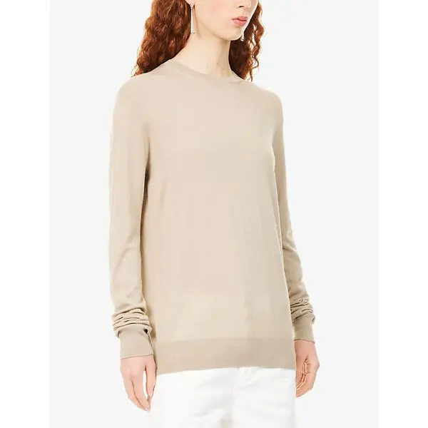 TOTEME Crew Fine-knit Wool-silk Top