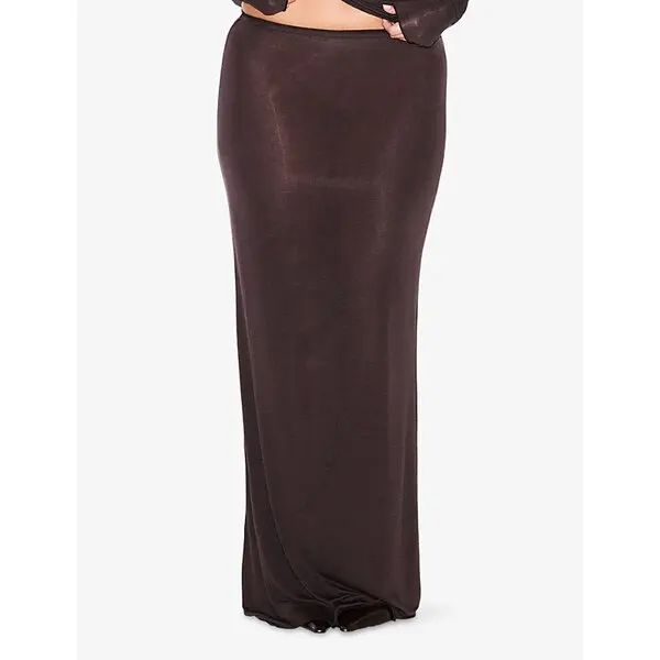 SKIMS Sheer Mid-rise Stretch-modal Maxi Skirt