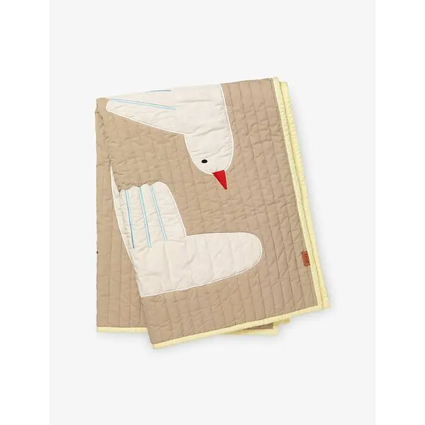 FERM LIVING Bird Quilted Cotton Blanket 80cm X 110cm